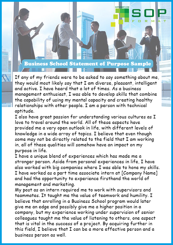 Format of Business School Statement of Purpose | SOP Format Format of Business School Statement of Purpose | SOP Format